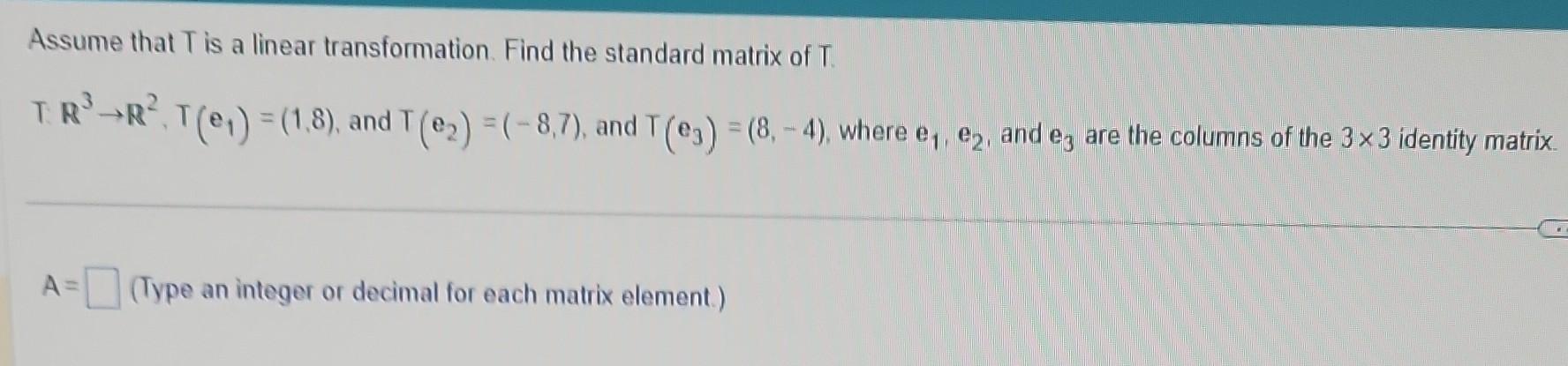 Solved Let TR2→R2 be a linear transformation such that | Chegg.com