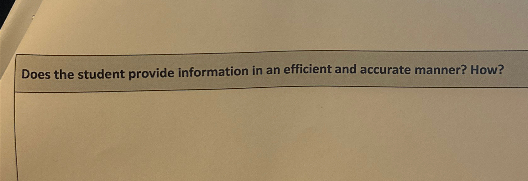 Solved Does the student provide information in an efficient | Chegg.com