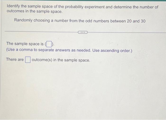 Solved Identify the sample space of the probability | Chegg.com