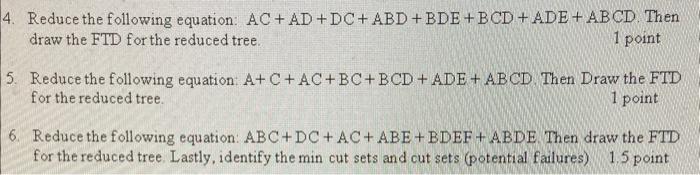 Solved SAFE 345 Boolean Algebra Problems 1. Reduce the | Chegg.com