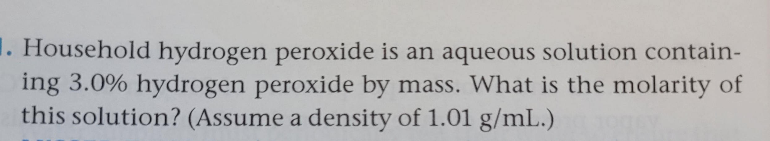 Solved Household hydrogen peroxide is an ﻿aqueous solution | Chegg.com