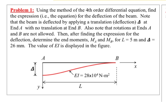 Solved Problem 1: Using the method of the 4th order | Chegg.com