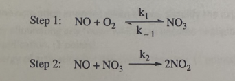 Solved A possible mechanism for the rxn 2NO+ ﻿O2 --> 2NO2 | Chegg.com