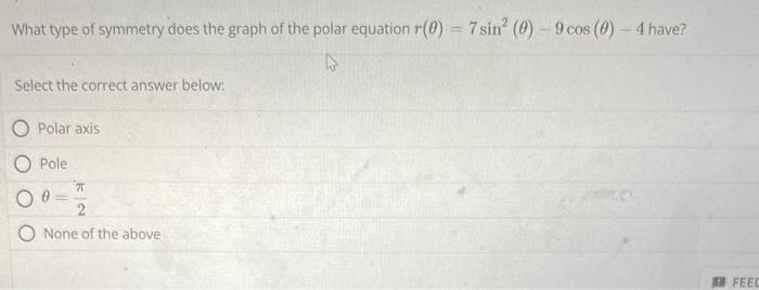 Solved What type of symmetry does the graph of the polar | Chegg.com