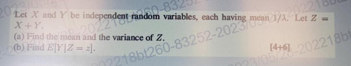 Solved Let X and Y be independent random variables, each | Chegg.com
