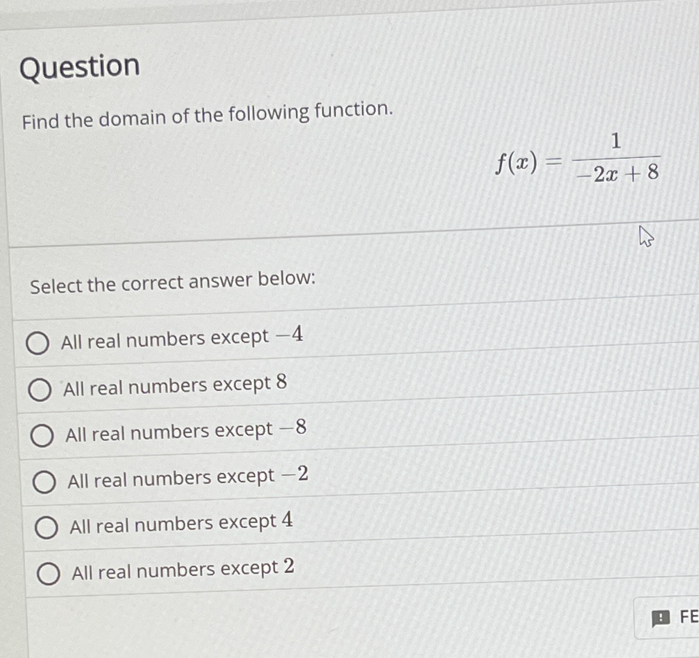 Solved QuestionFind the domain of the following | Chegg.com