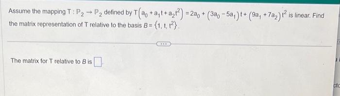 Solved Assume the mapping T:P2→P2 defined by | Chegg.com