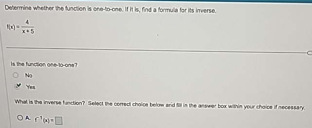 Solved Determine whether the function is one-to-one. If it | Chegg.com