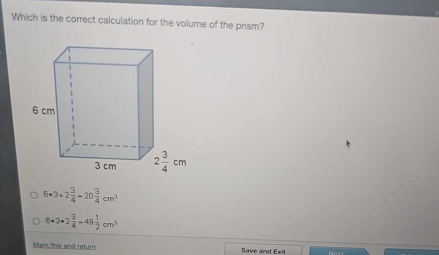 Solved Which is the correct calculation for the volume of | Chegg.com