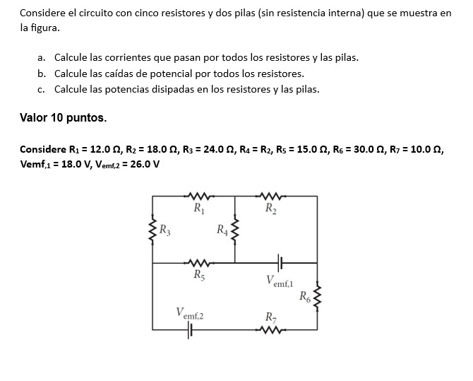 Considere el circuito con cinco resistores y dos | Chegg.com