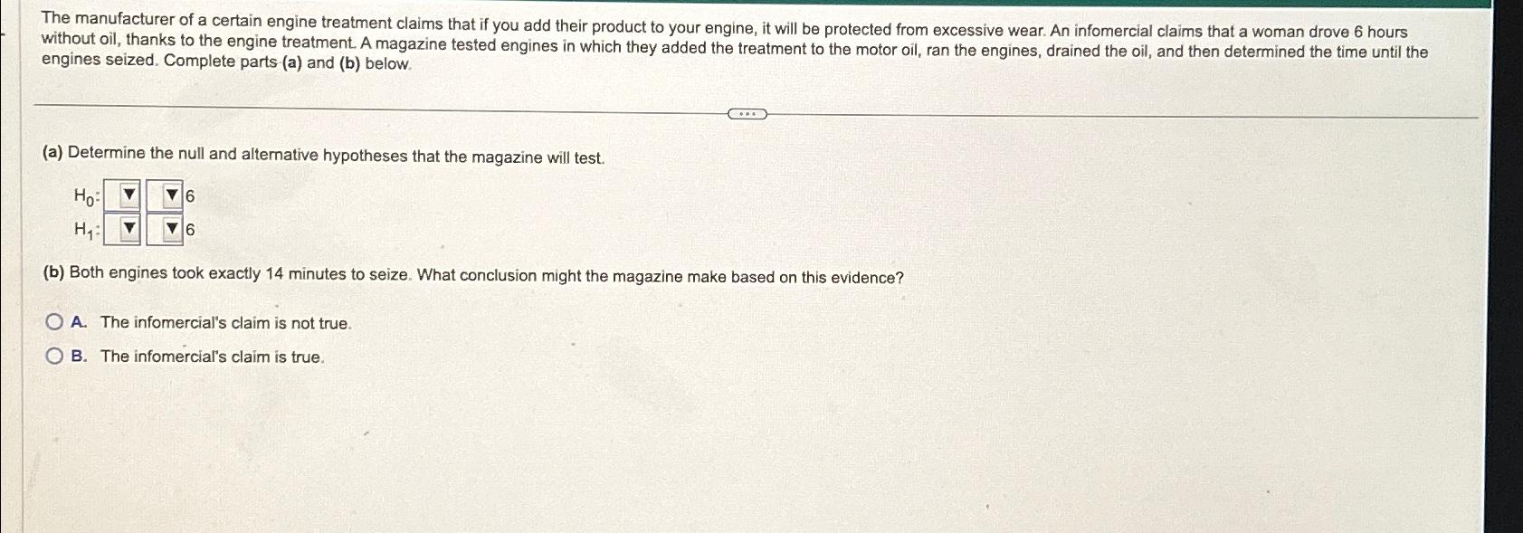 Solved engines seized. Complete parts (a) ﻿and (b) | Chegg.com