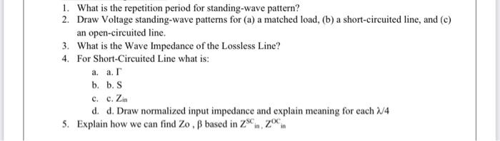 Solved 1. What is the repetition period for standing-wave | Chegg.com