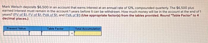Solved Mike Derr Company expects to earn 10% per year on an | Chegg.com