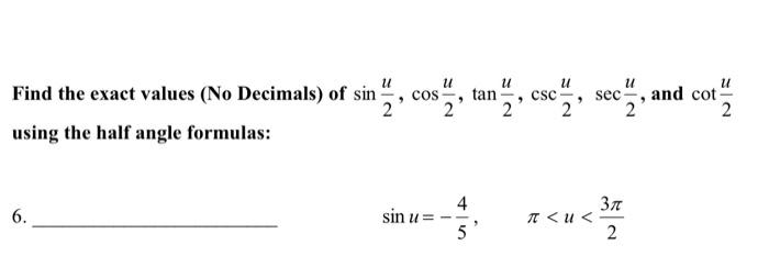 Solved Find the exact values (No Decimals) of | Chegg.com