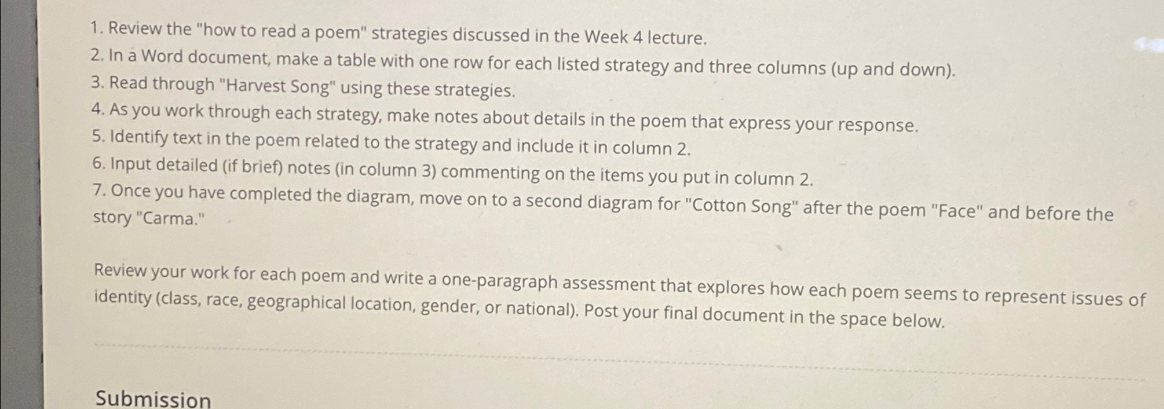 Solved Review the "how to read a poem" strategies discussed | Chegg.com