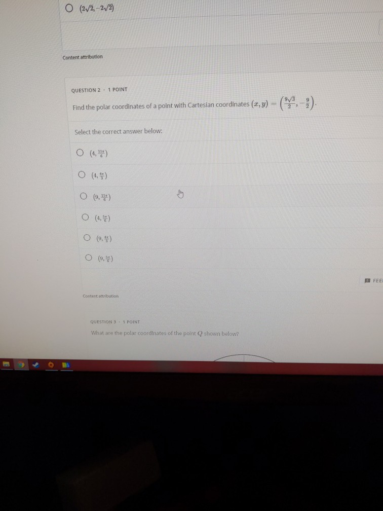 Solved O 2 3 2 2 Content Attribution ION 2 1 POINT Chegg