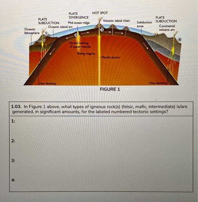 Solved PLATE HOT SPOT PLATE DIVERGENCE SUBDUCTION Mid-ocean | Chegg.com