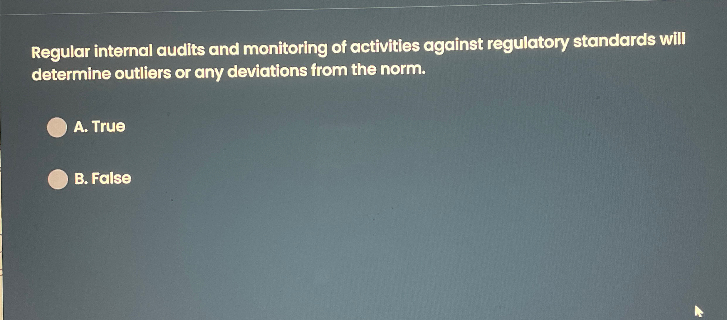 Solved Regular internal audits and monitoring of activities | Chegg.com