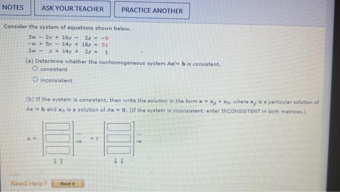 Solved Consider the system of equations shown below. | Chegg.com