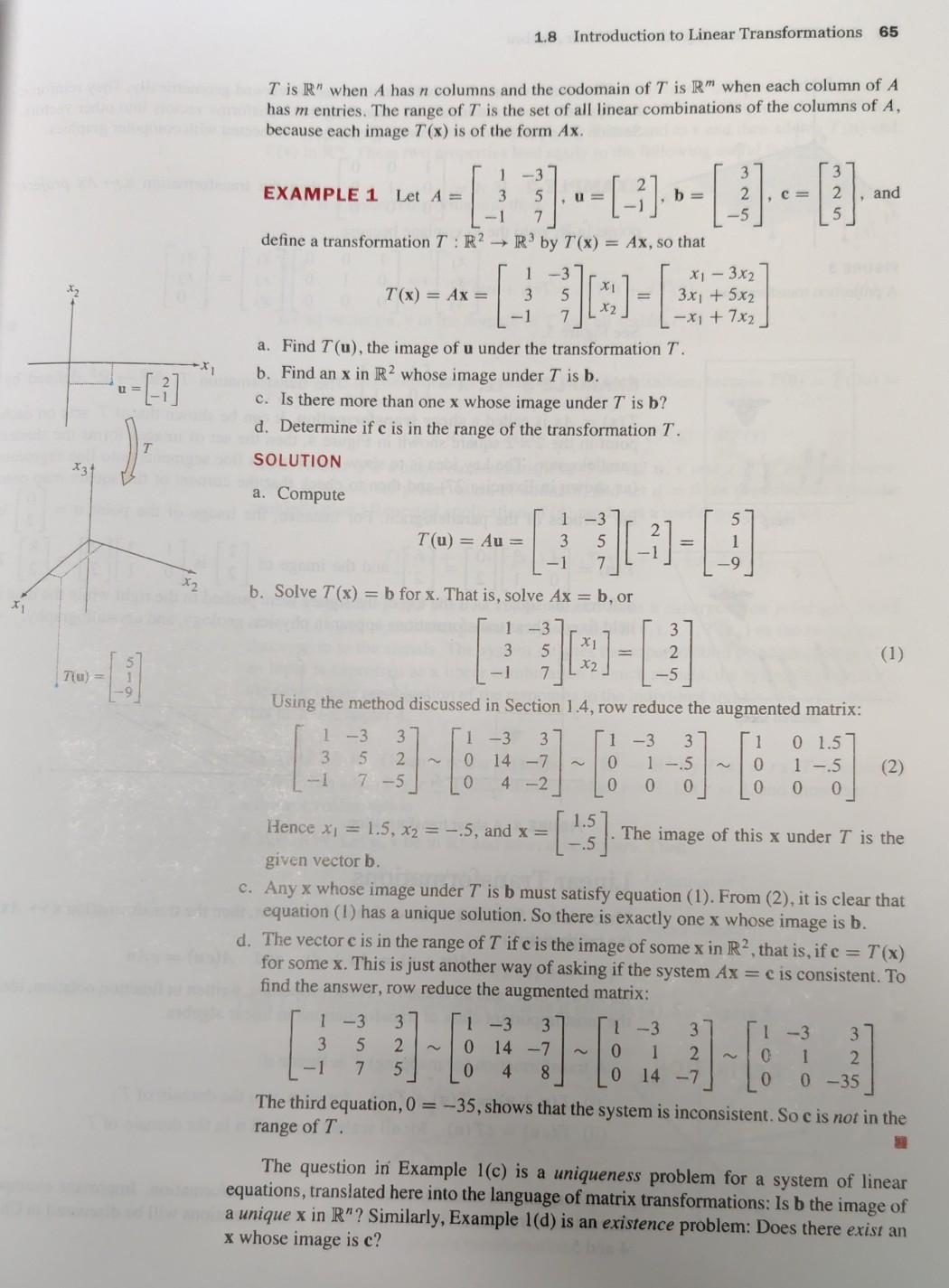 Solved 1.8 Introduction to Linear Transformations 65 Tis R" | Chegg.com