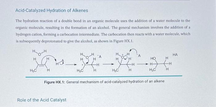 Solved (4pts) Hydration of 1-Hexene Reaction (2pts) Draw a | Chegg.com