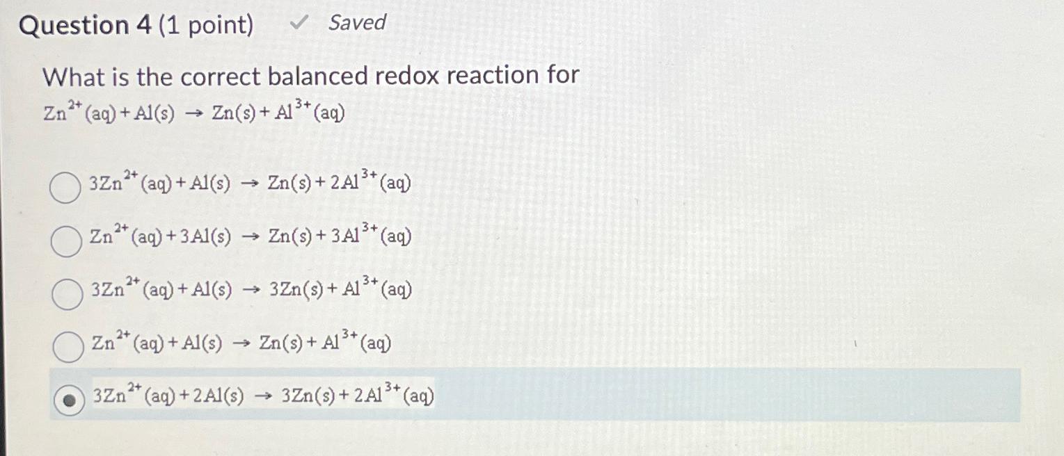 Solved Question 4 (1 point) SavedWhat is the correct | Chegg.com Solved Question 4 (1 point) SavedWhat is the correct | Chegg.com