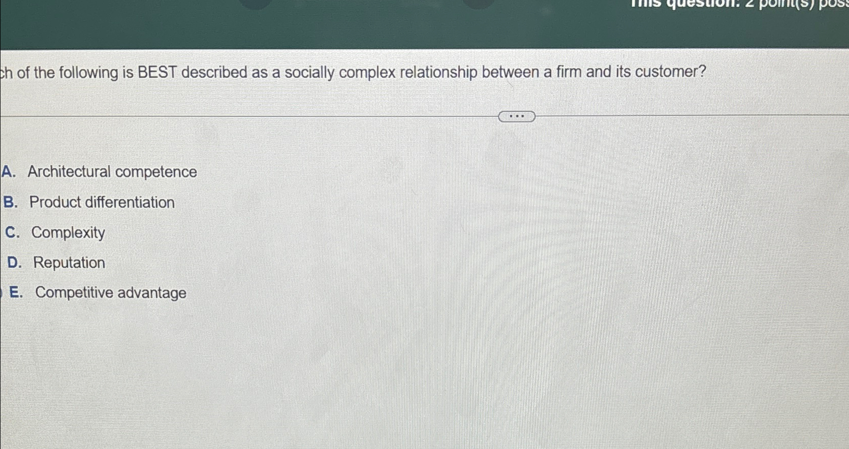 Solved ch of the following is BEST described as a socially | Chegg.com