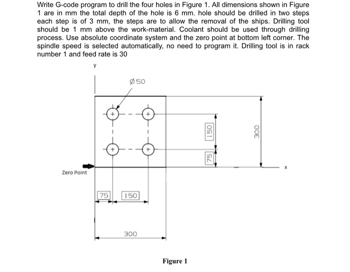 Solved Write a G-code program to drill the eight holes shown | Chegg.com