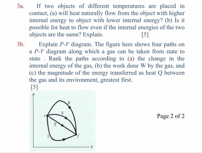 Solved 3a. . 3b. If two objects of different temperatures | Chegg.com