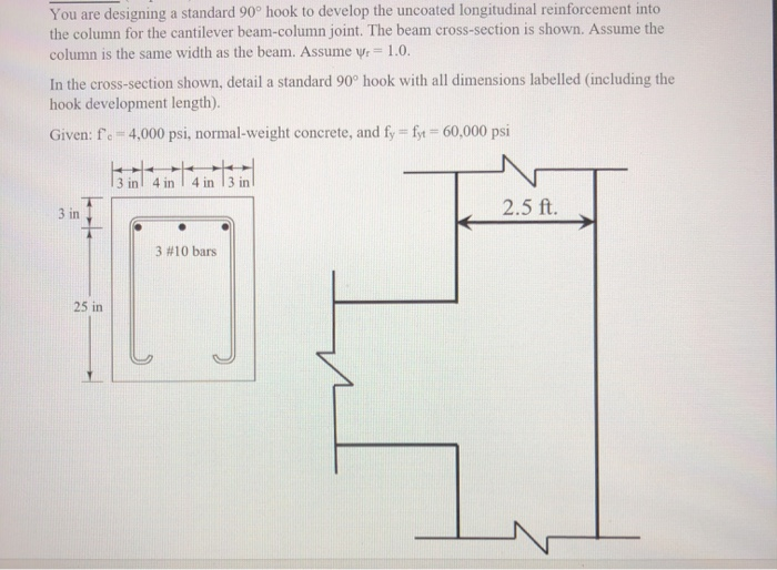Solved You are designing a standard 90° hook to develop the | Chegg.com