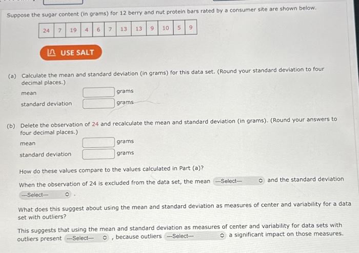 Solved (a) Calculate the mean and standard deviation (in | Chegg.com