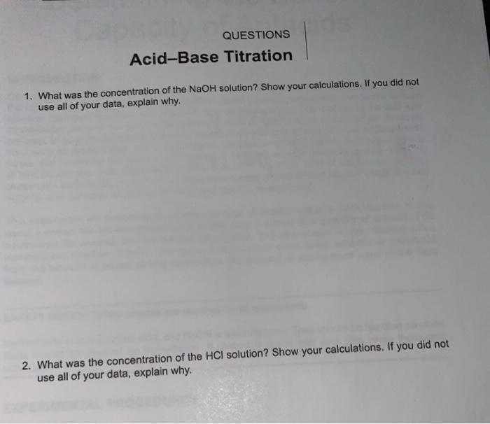 Solved REPORT SHEET Acid-Base Titration KHP masses 1) g 2) | Chegg.com
