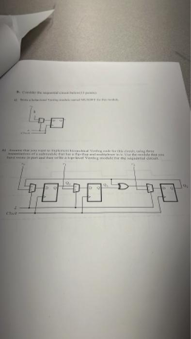 Solved 9- Consider the sequential circuit below(15 points): | Chegg.com