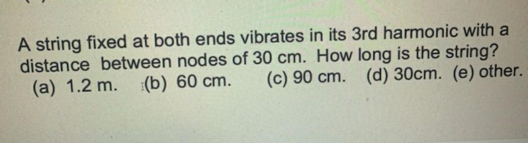 Solved A string fixed at both ends vibrates in its 3rd | Chegg.com