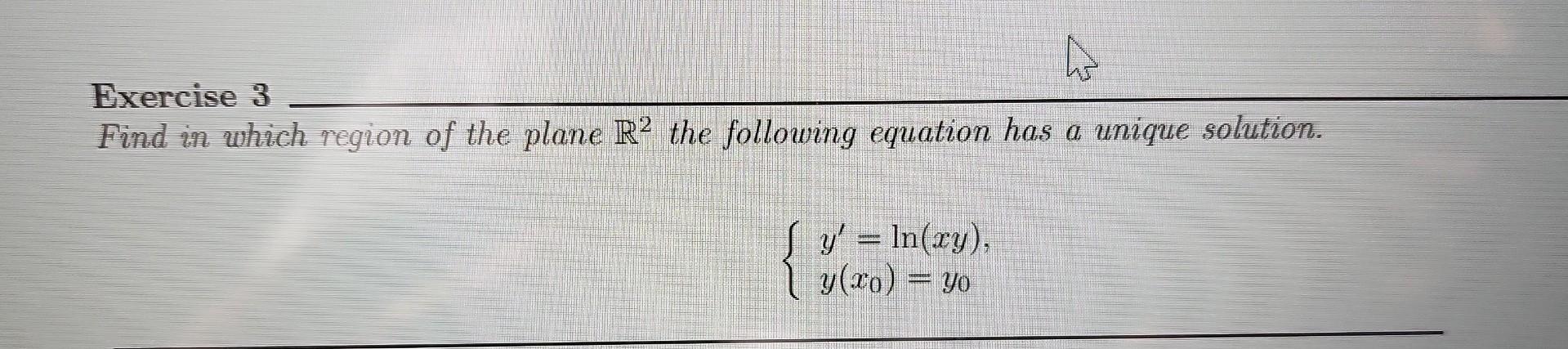 Solved Exercise 3 Find in which region of the plane R2 the | Chegg.com