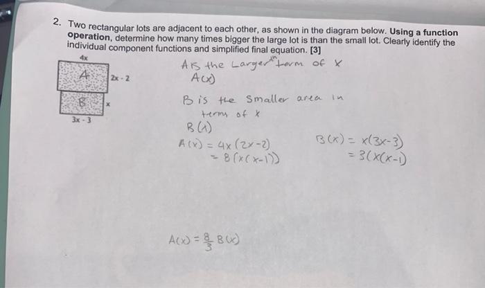 Solved 2. Two rectangular lots are adjacent to each other, | Chegg.com