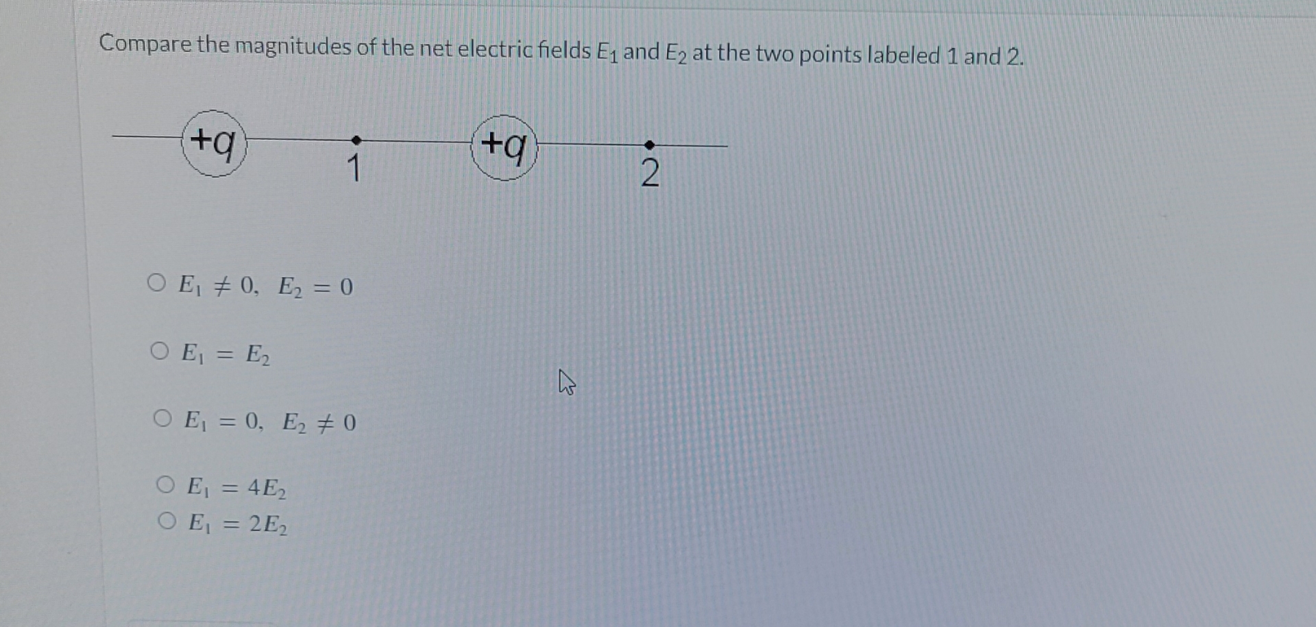 Solved Compare the magnitudes of the net electric fields E1 | Chegg.com