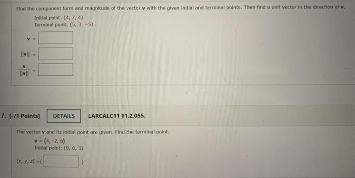 Solved Find the component form and magnitude of the vector v | Chegg.com