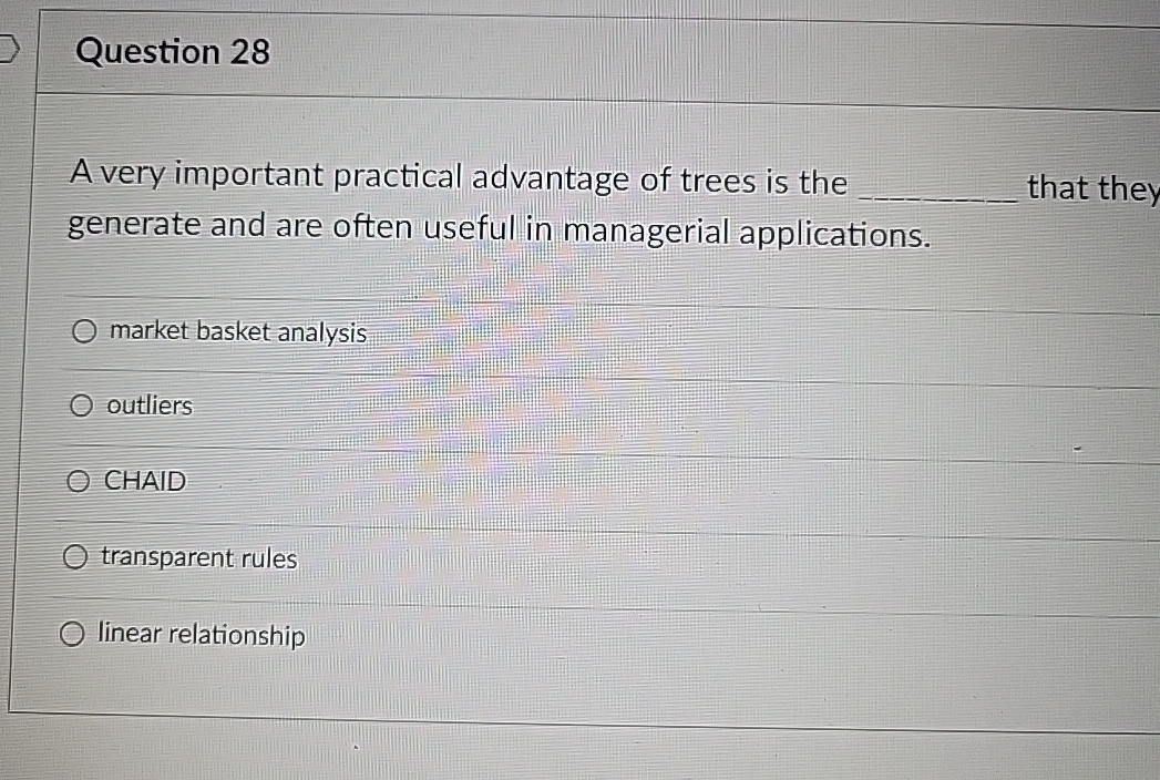 Solved Question 28A very important practical advantage of | Chegg.com