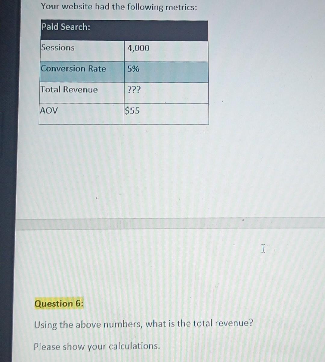 Solved Clipboard Your website had the following | Chegg.com