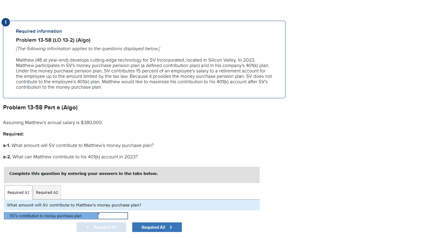 Solved Required informationProblem 13-58 (LO | Chegg.com