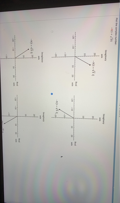 Solved Plot the complex number. -9(1+3) Imaginary Imaginary | Chegg.com