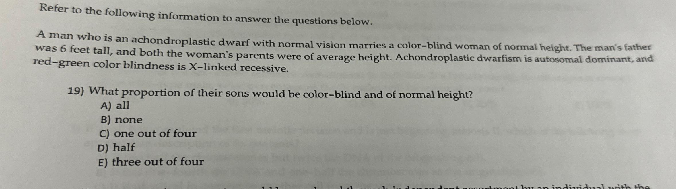 Solved Refer to the following information to answer the | Chegg.com