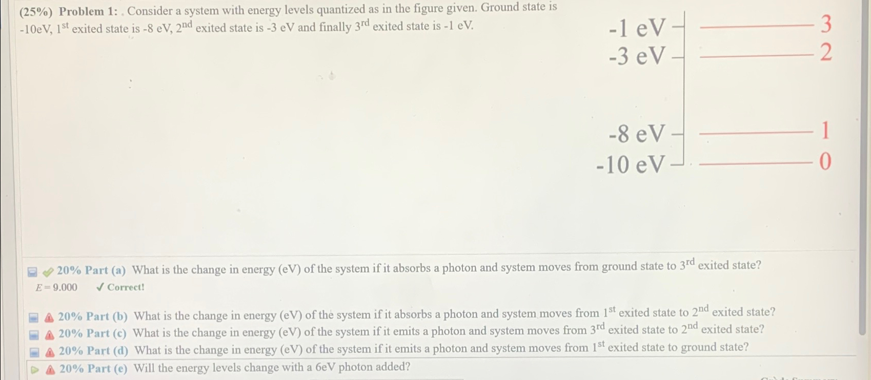 Solved (25%) ﻿Problem 1: Consider a system with energy | Chegg.com