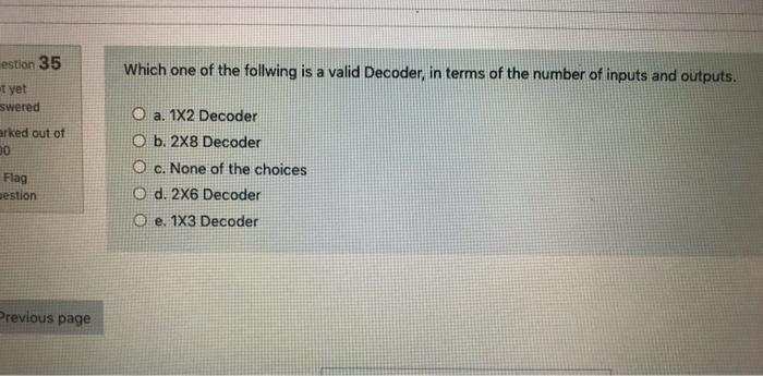 Solved estion 35 Which one of the follwing is a valid | Chegg.com