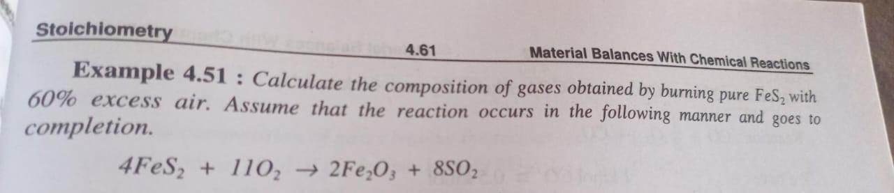 Solved 4.61 Material Balances With Chemical Reactions | Chegg.com