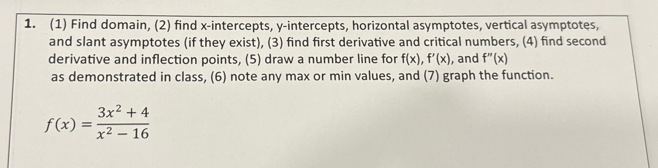 Solved (1) ﻿Find domain, (2) ﻿find x-intercepts, | Chegg.com