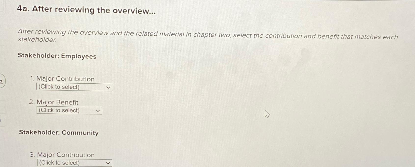 Solved 4a. ﻿After reviewing the overview...After reviewing | Chegg.com
