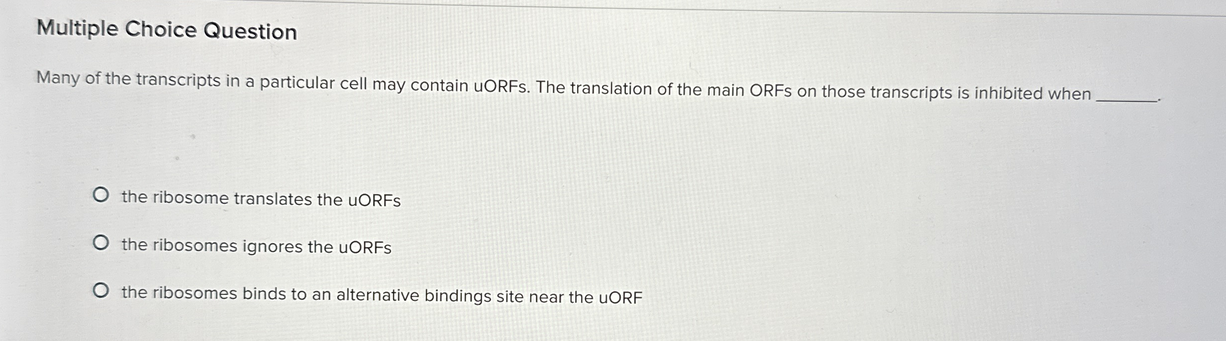 Solved Multiple Choice QuestionMany of the transcripts in a | Chegg.com