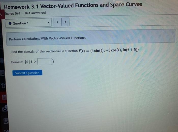 Solved Homework 3.1 Vector-Valued Functions and Space Curves | Chegg.com